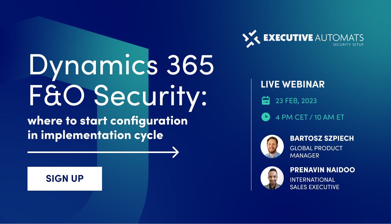 Webinar - D365FO where to start security configuration in ...